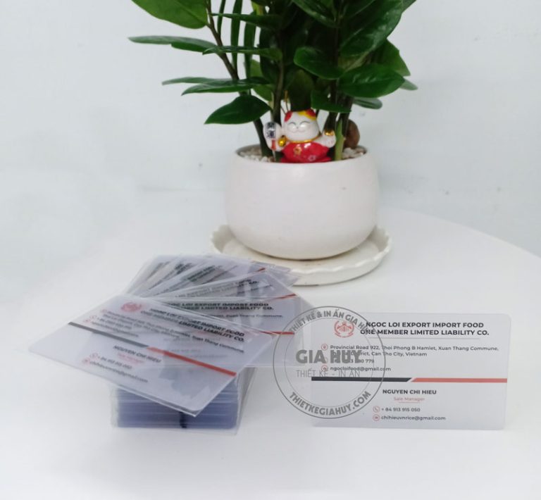 In Name Card Trong Suốt Đẹp TPHCM - Thiết kế Gia Huy