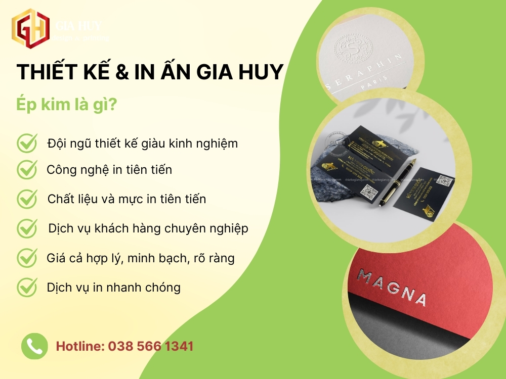 Ép kim là gì? In ép kim nhũ vàng, bạc sang trọng tại TPHCM