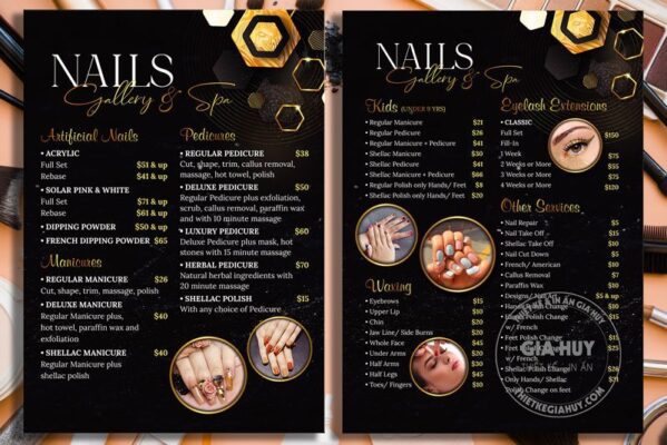 50+ Mẫu thiết kế menu nails đẹp, theo phong cách thịnh hành mới nhất