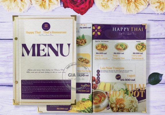 Báo giá thiết kế menu - Thiết kế Gia Huy