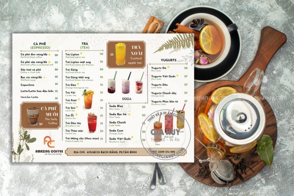 Hàng Trăm Mẫu Menu đồ Uống Lý Tưởng Chống Nước 100 Thiết Kế Gia Huy