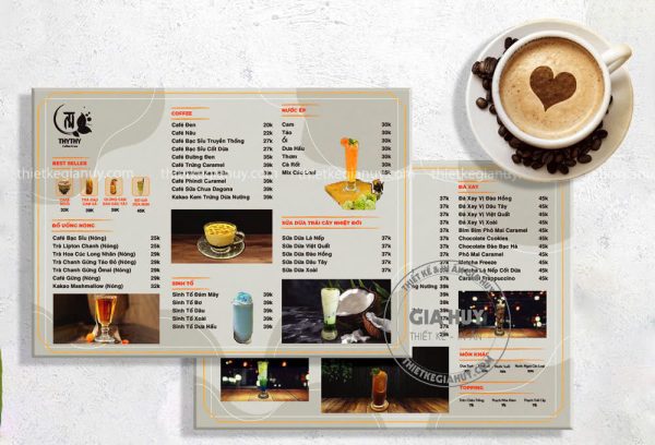 Mẫu Menu đồ uống, nước giải khát đa dạng, sáng tạo