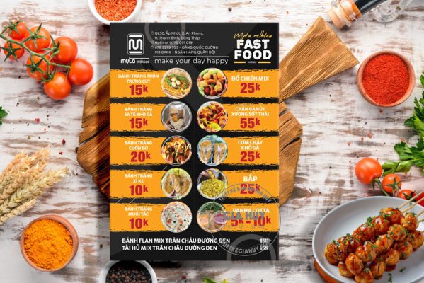 20+ Mẫu menu đồ ăn vặt, ăn nhanh đẹp, phù hợp xu hướng giới trẻ