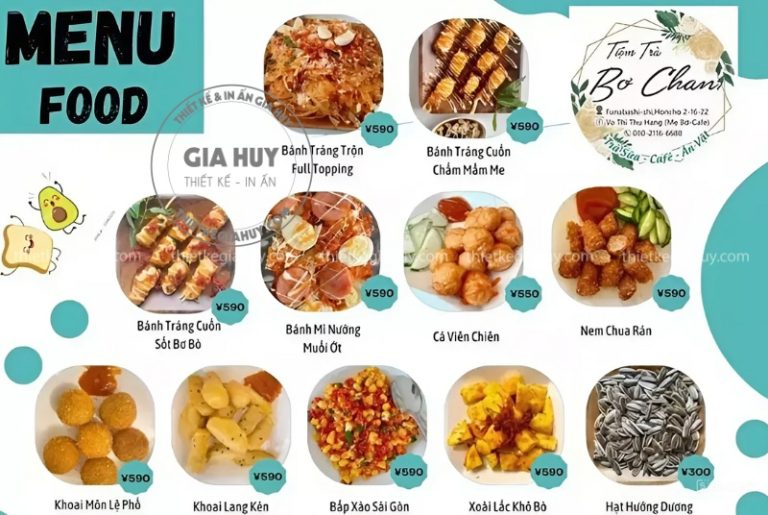 20+ Mẫu menu đồ ăn vặt, ăn nhanh đẹp, phù hợp xu hướng giới trẻ