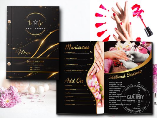 In menu nails giá tốt, chất lượng cao, có nhận số lượng ít