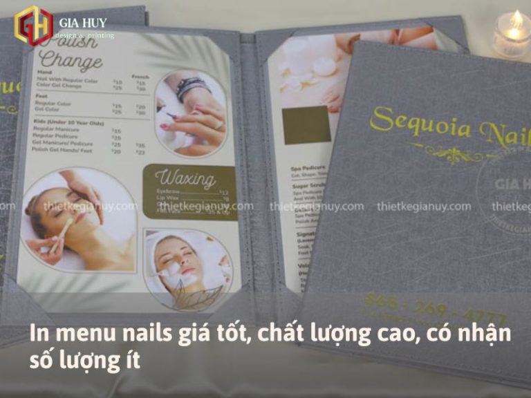 In menu nails giá tốt, chất lượng cao, có nhận số lượng ít