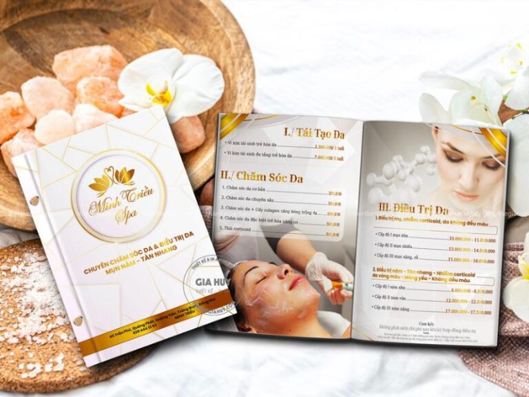 In menu spa đẹp, giá rẻ, chất lượng cao, in test mẫu miễn phí