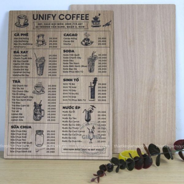 20+ Mẫu in menu treo tường, để quầy đẹp và độc đáo