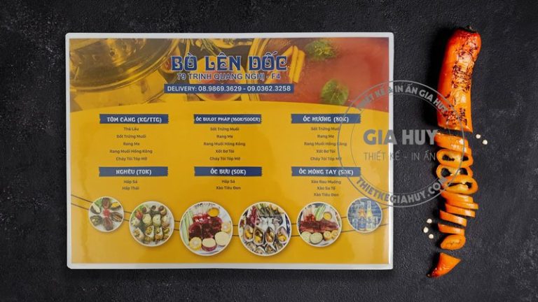 15+ Mẫu thiết kế menu quán ốc đẹp, hấp dẫn, thu hút thực khách